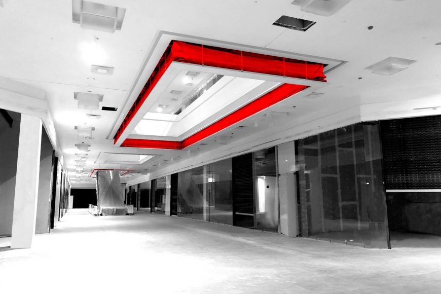 Automatic accordion fire curtain